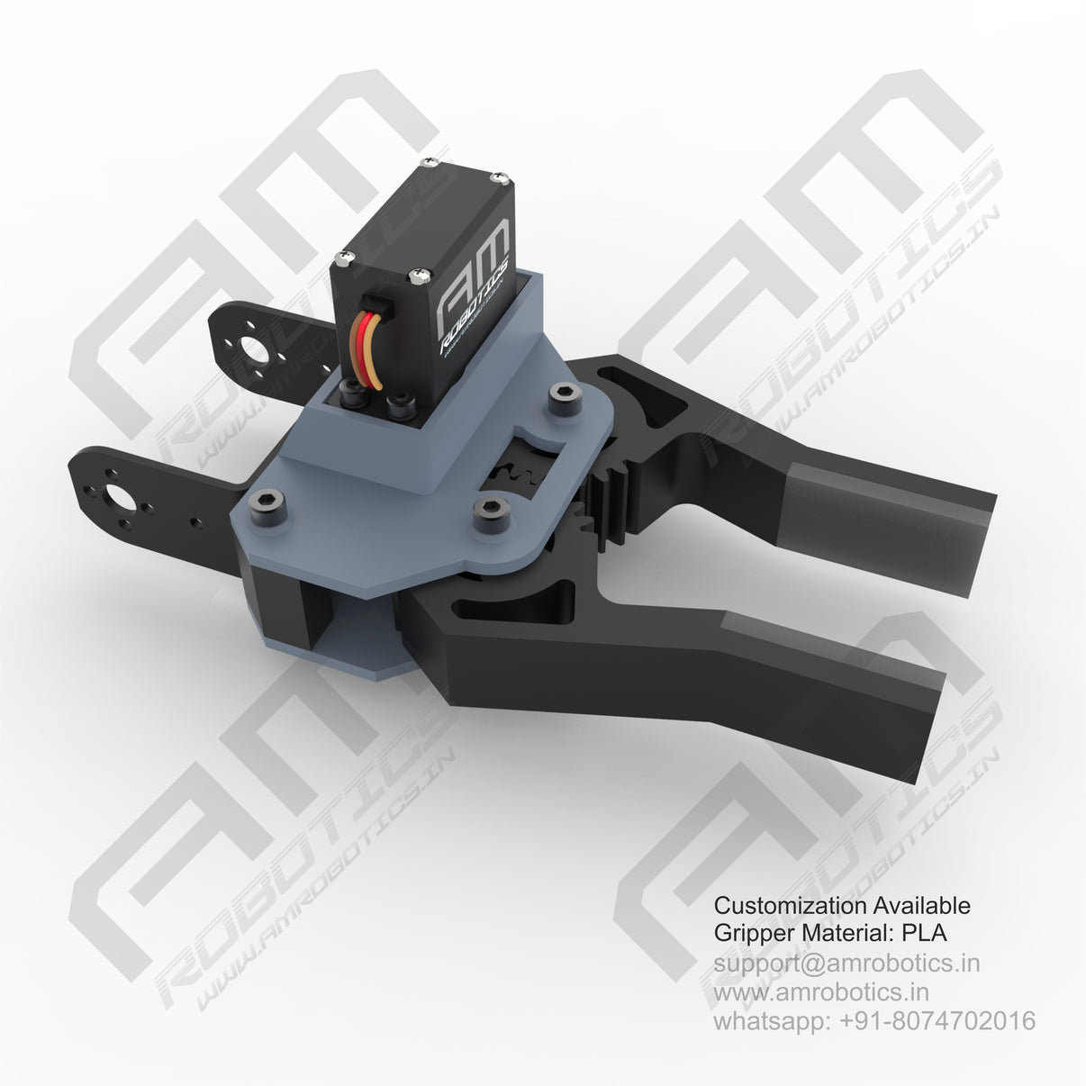 3D Printed Robotic Arm Gripper with MG996R Servo Motor Mount Model 2 ...