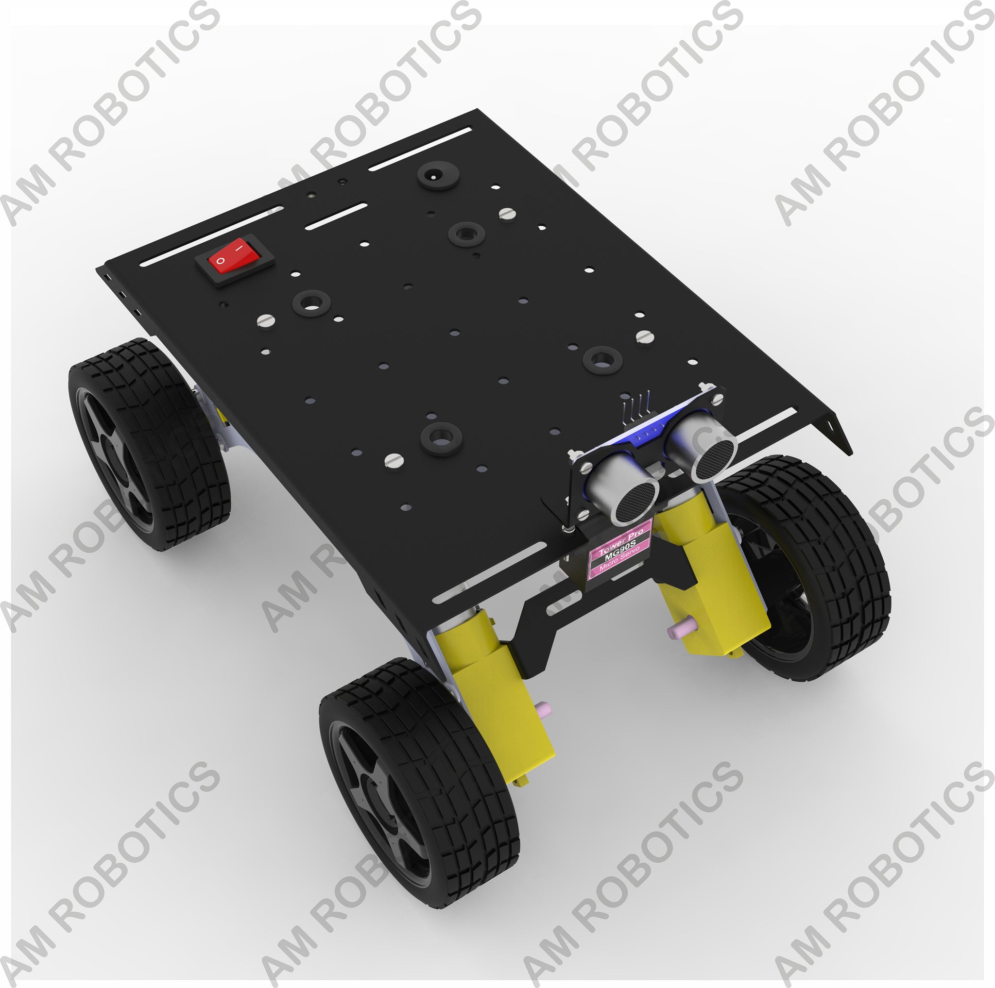 ROVER 4WD BO SERIES 1 METAL CHASSIS DIY KIT MATT BLACK & GRAY – Am Robotics