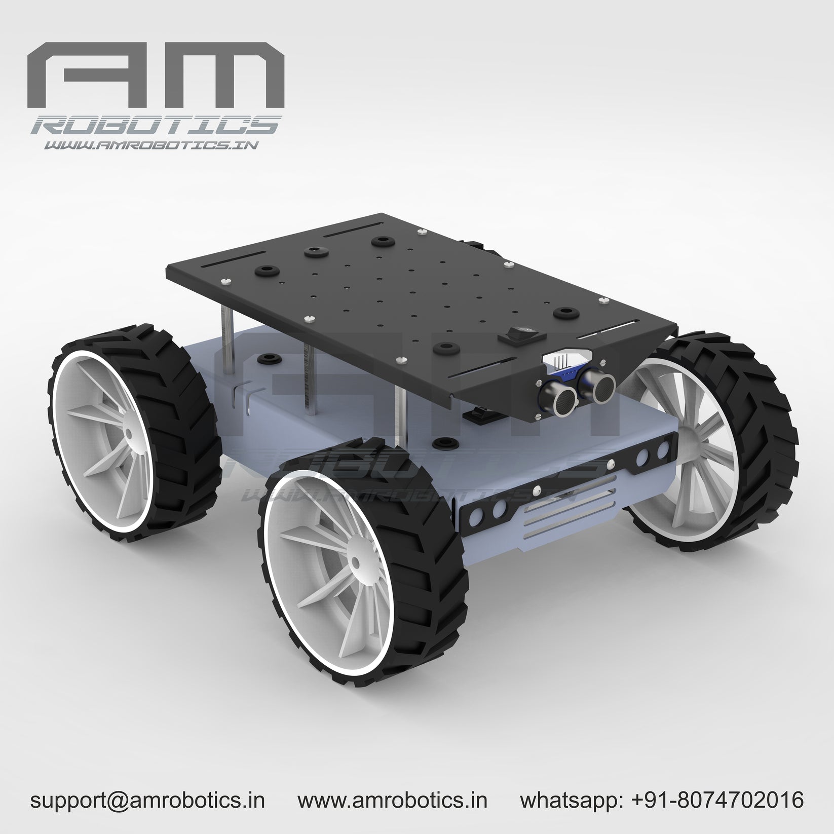 ROVER 4WD JOHNSON SERIES 2 GRAY DIY ROBOTIC METAL CHASSIS KIT – Am Robotics