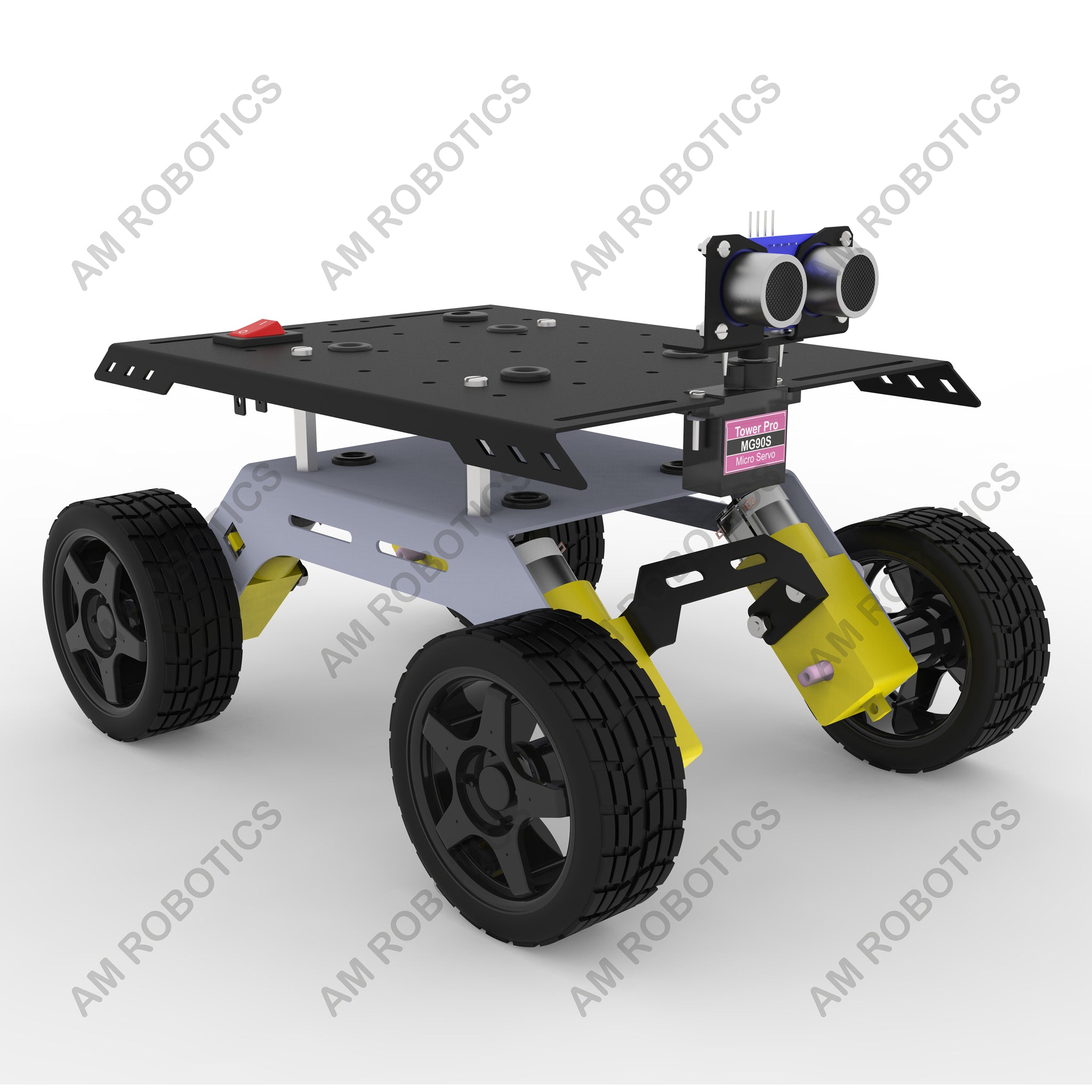 ROVER 4WD BO SERIES 1 METAL CHASSIS DIY KIT MATT BLACK & GRAY – Am Robotics