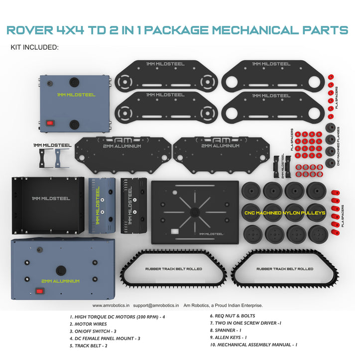 ROVER 4X4TD 2 IN 1 CHASSIS KIT – Am Robotics