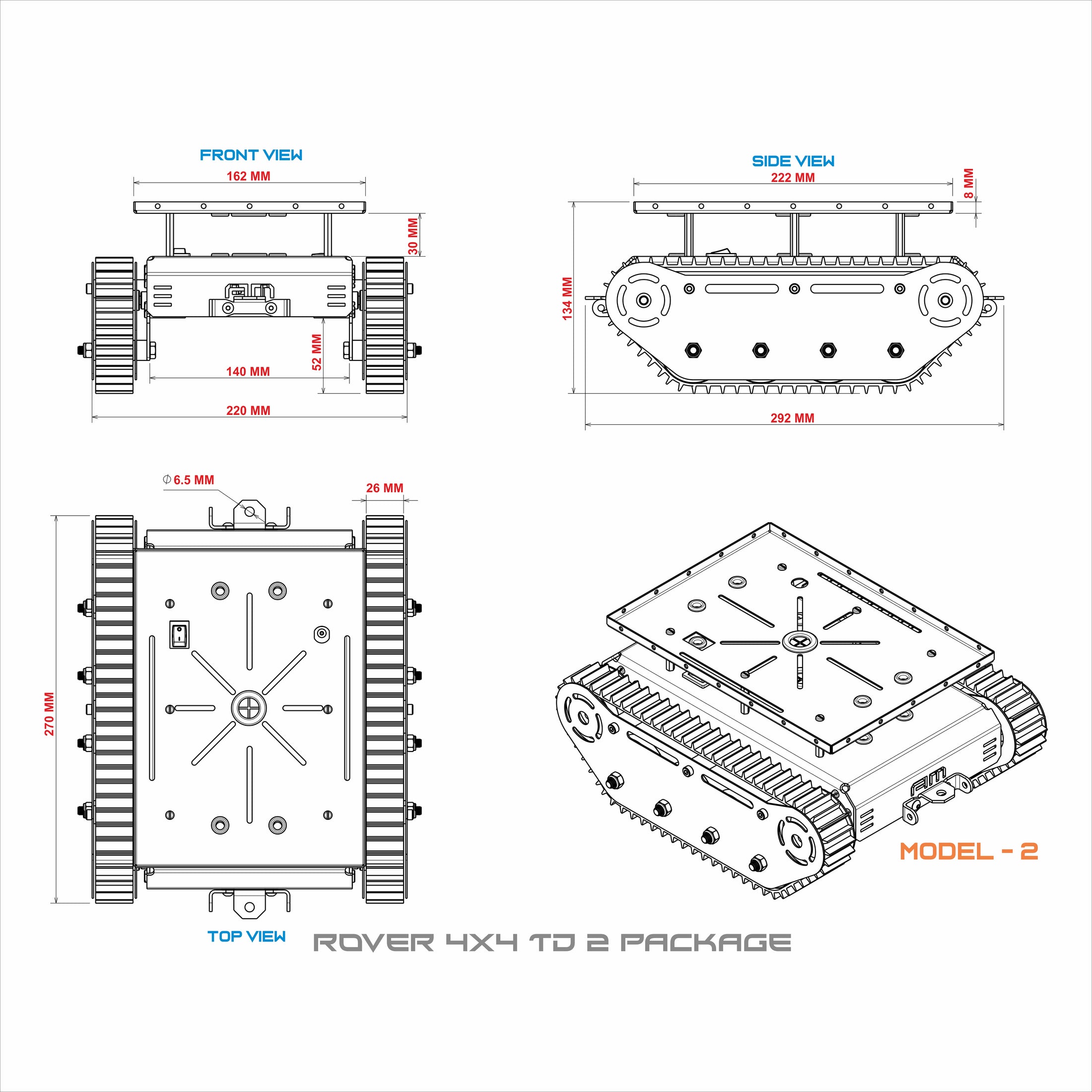 ROVER 4X4TD 2 IN 1 CHASSIS KIT – Am Robotics