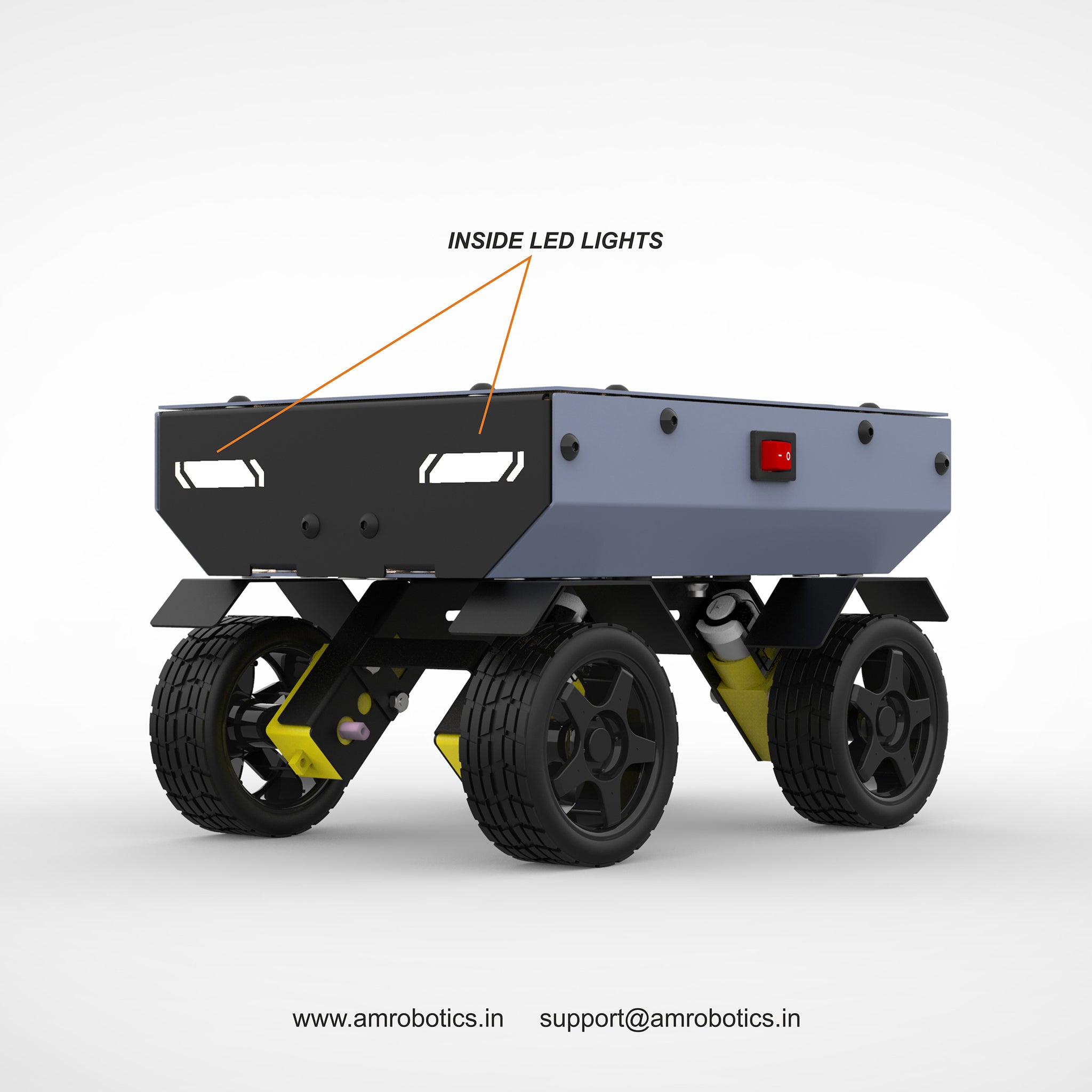 ROVER 4WD BO SERIES 3 METAL CHASSIS DIY ROBO KIT MATT BLACK & GRAY – Am Robotics